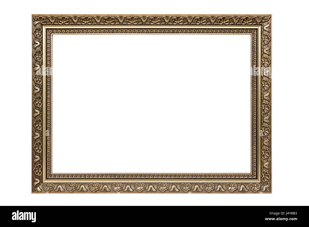 Rectangle decorative picture frame isolated on white background with ...