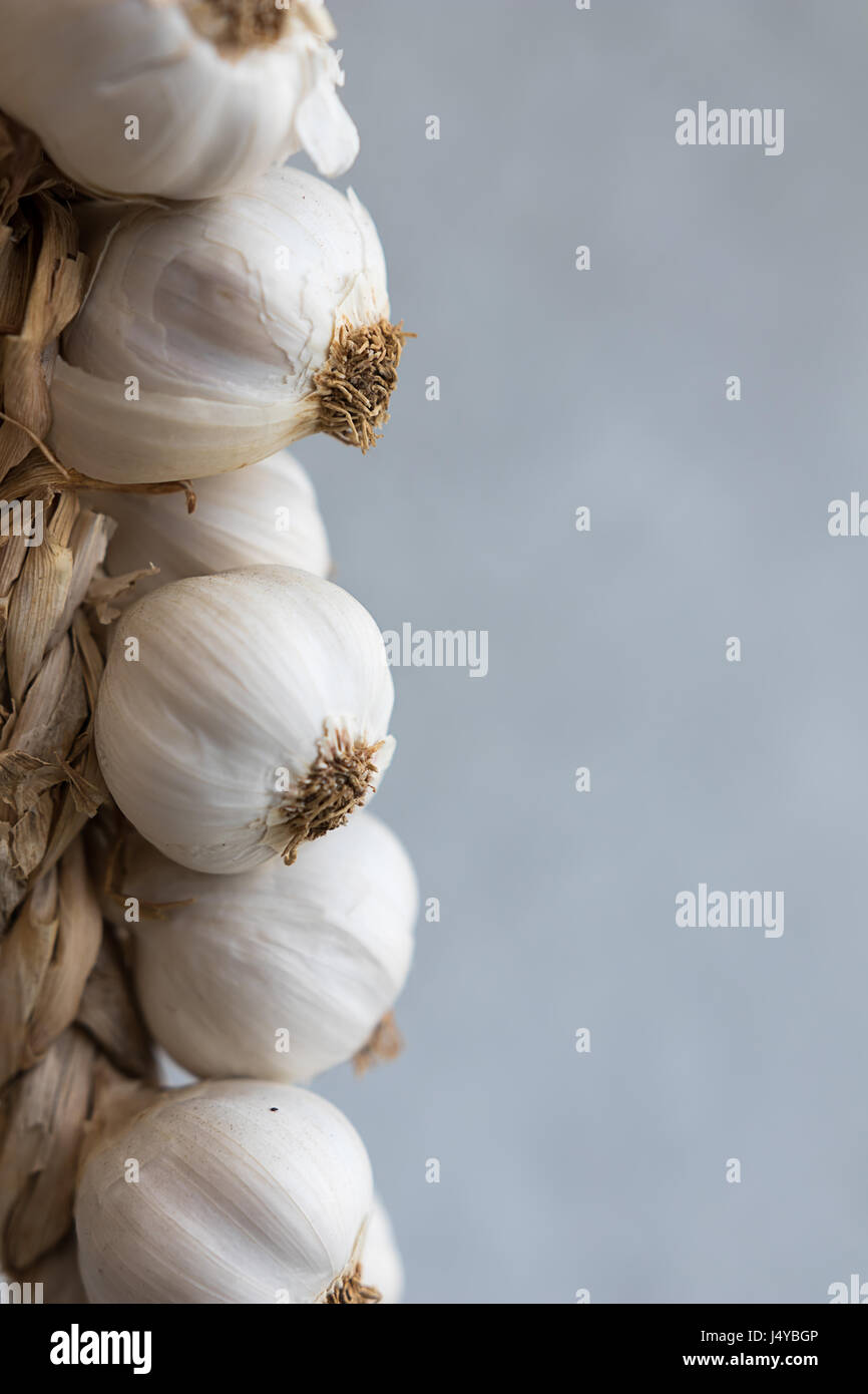 String of garlic Stock Photo - Alamy