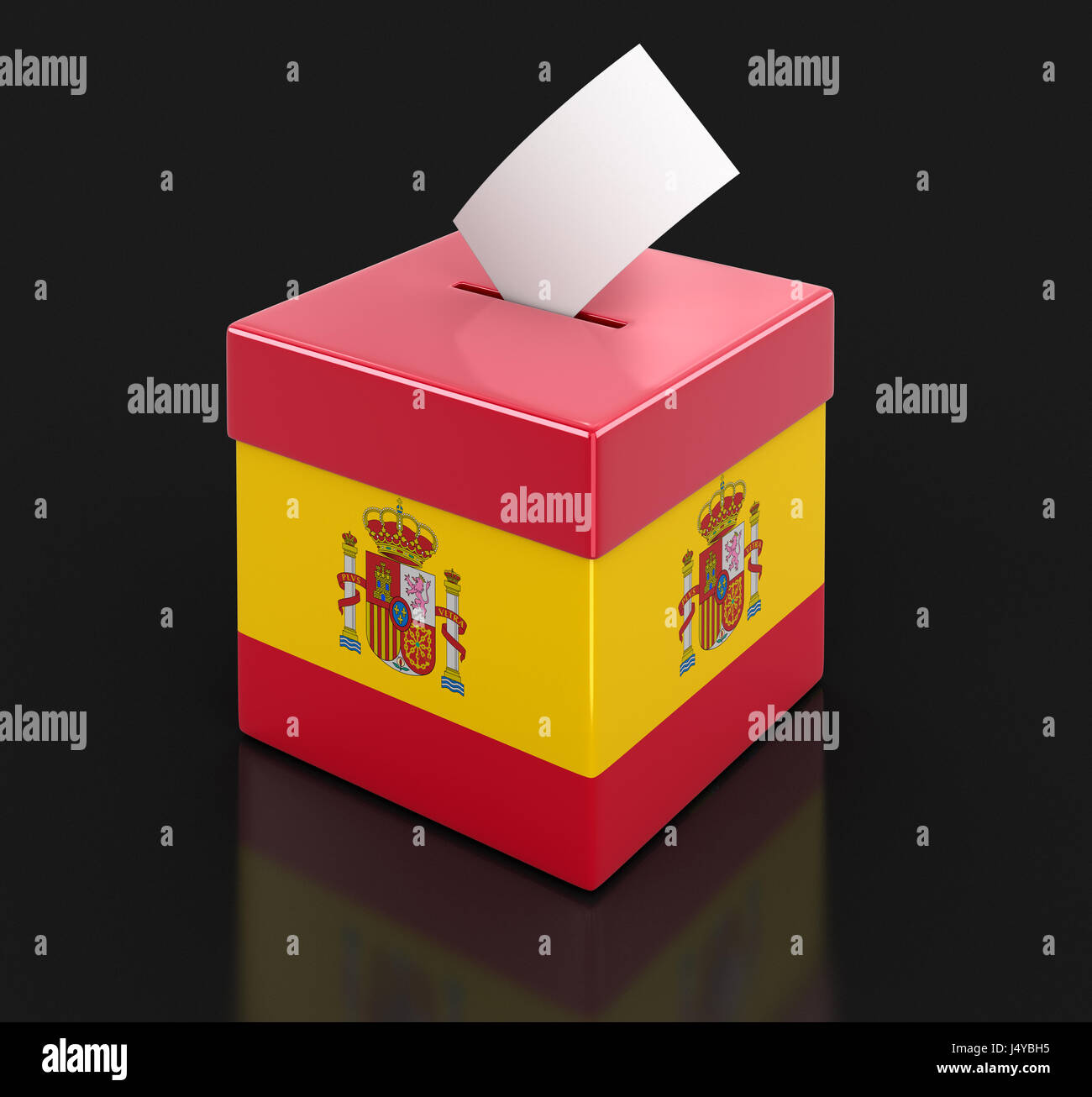 Ballot Box with Spanish flag. Image with clipping path Stock Photo - Alamy