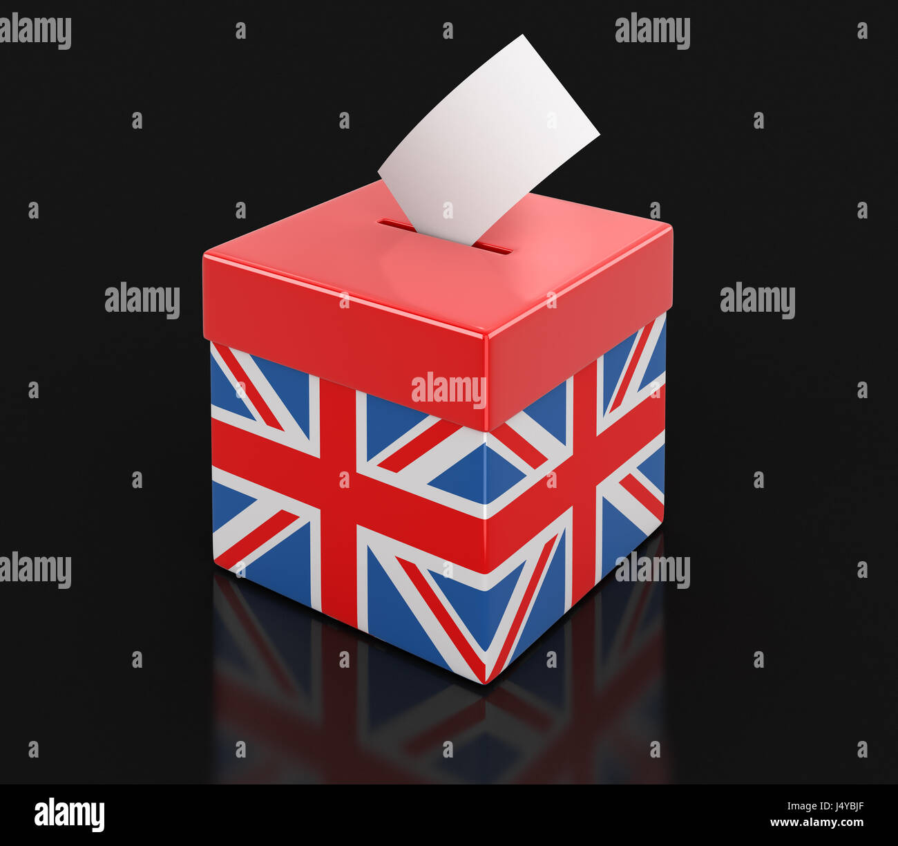 Ballot Box with British flag. Image with clipping path Stock Photo - Alamy