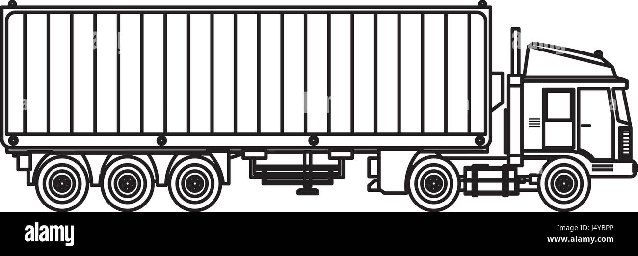 truck container shipping cargo outline Stock Vector Image & Art - Alamy