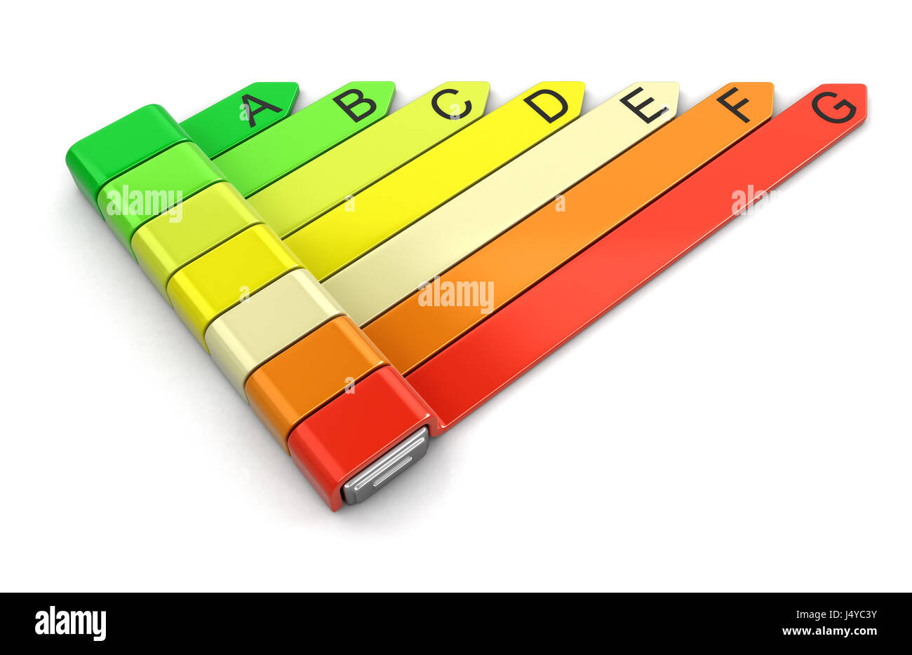 Energy efficiency concept with rating chart. Image with clipping path ...