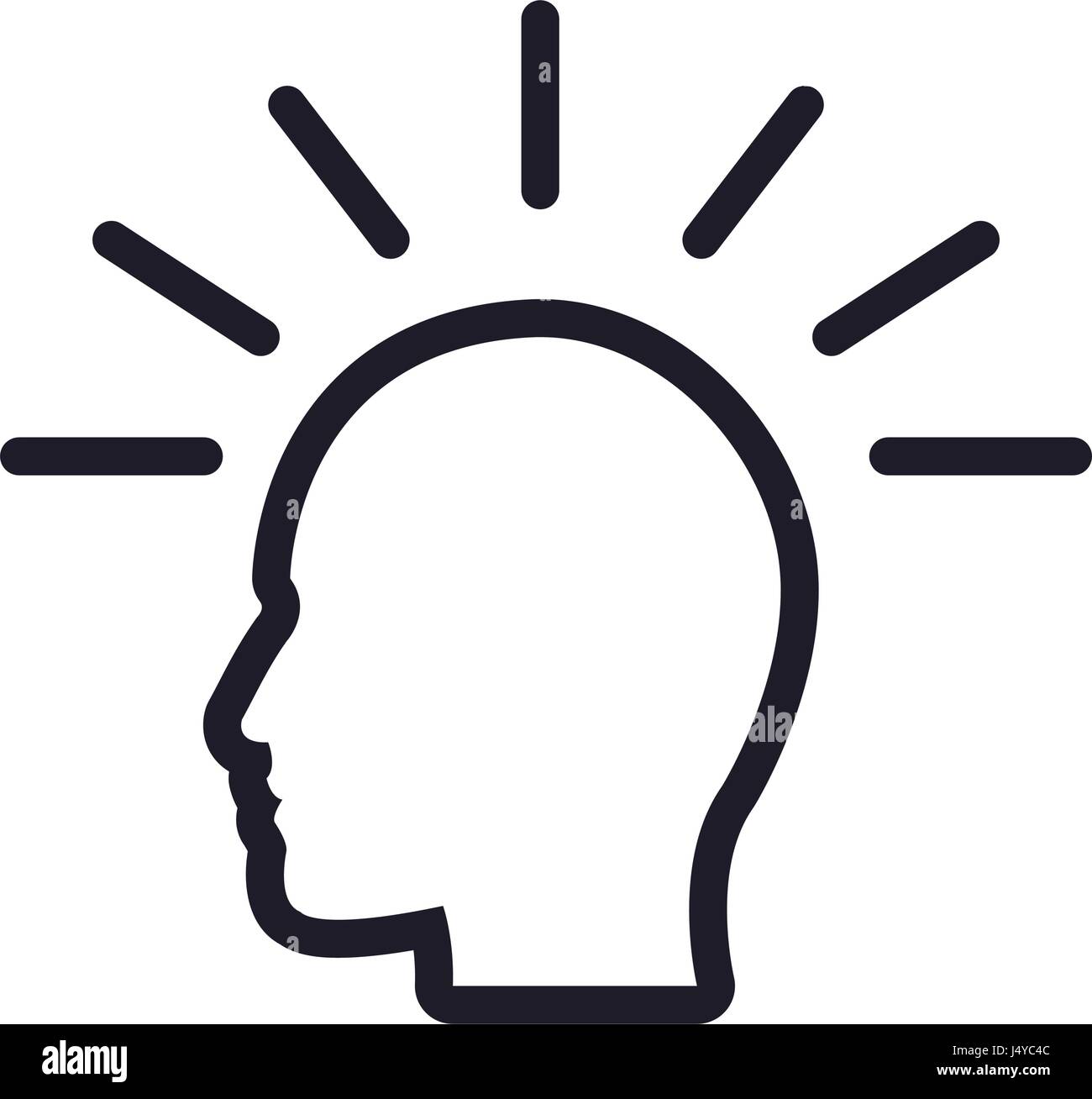 human head imagination thinking. flat vector illustration Stock Vector ...