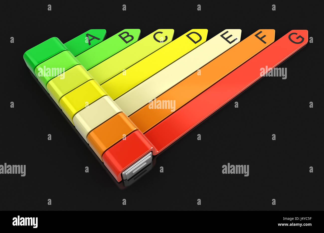 Energy efficiency concept with rating chart. Image with clipping path ...