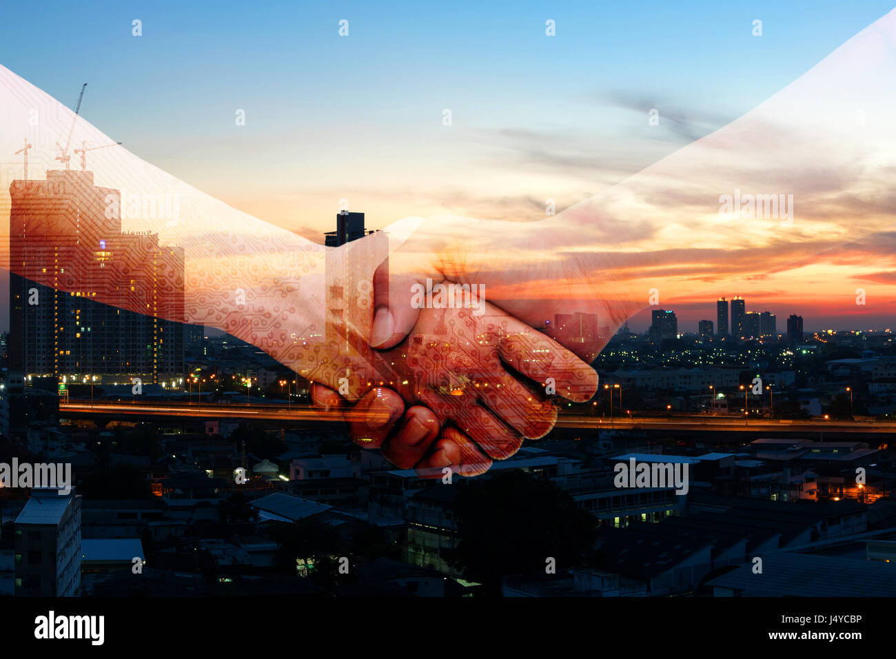 Industry 4.0 internet of things and digital disruption concept. Double ...