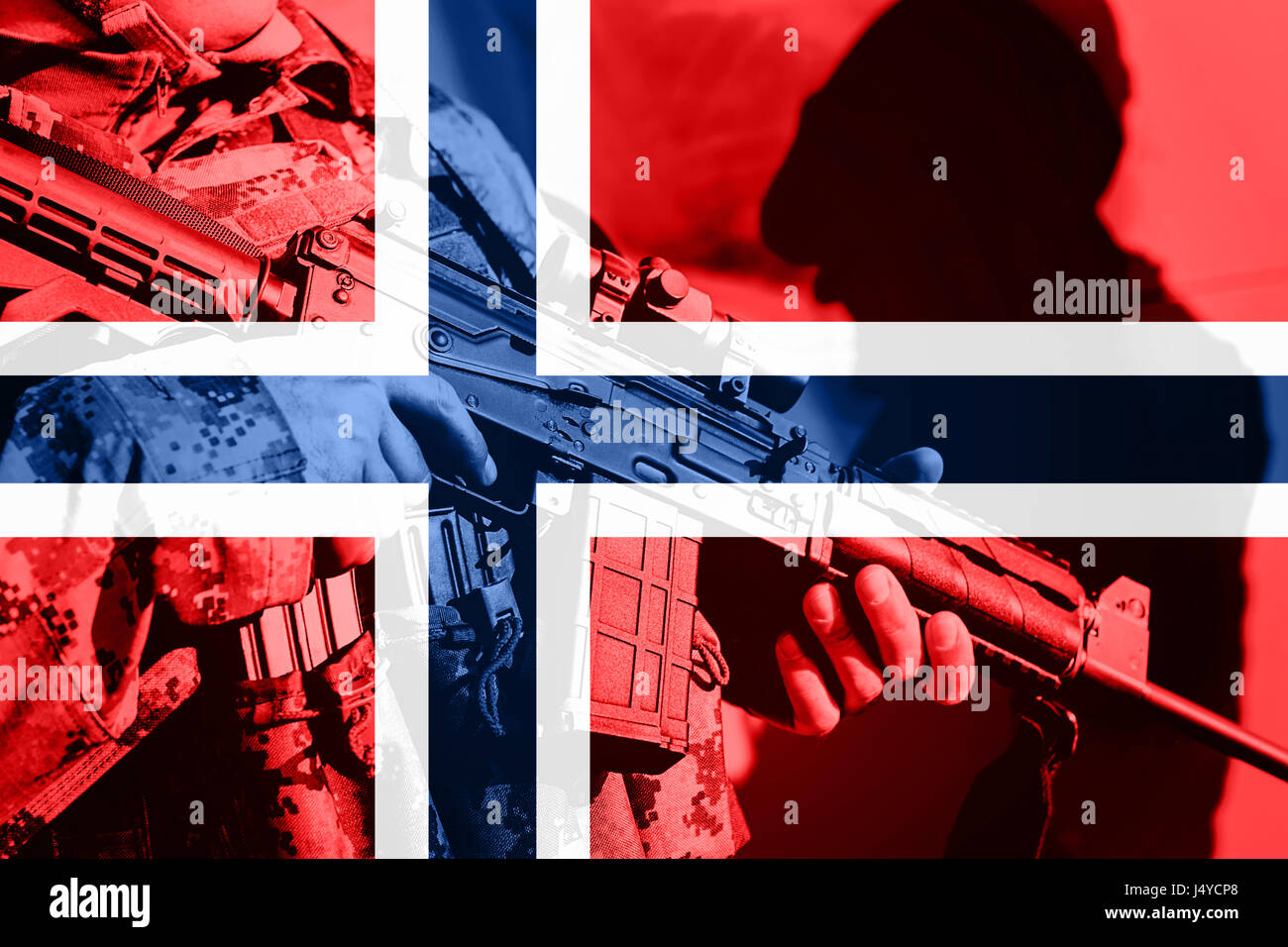 Soldier with machine gun with national flag of Norway Stock Photo - Alamy