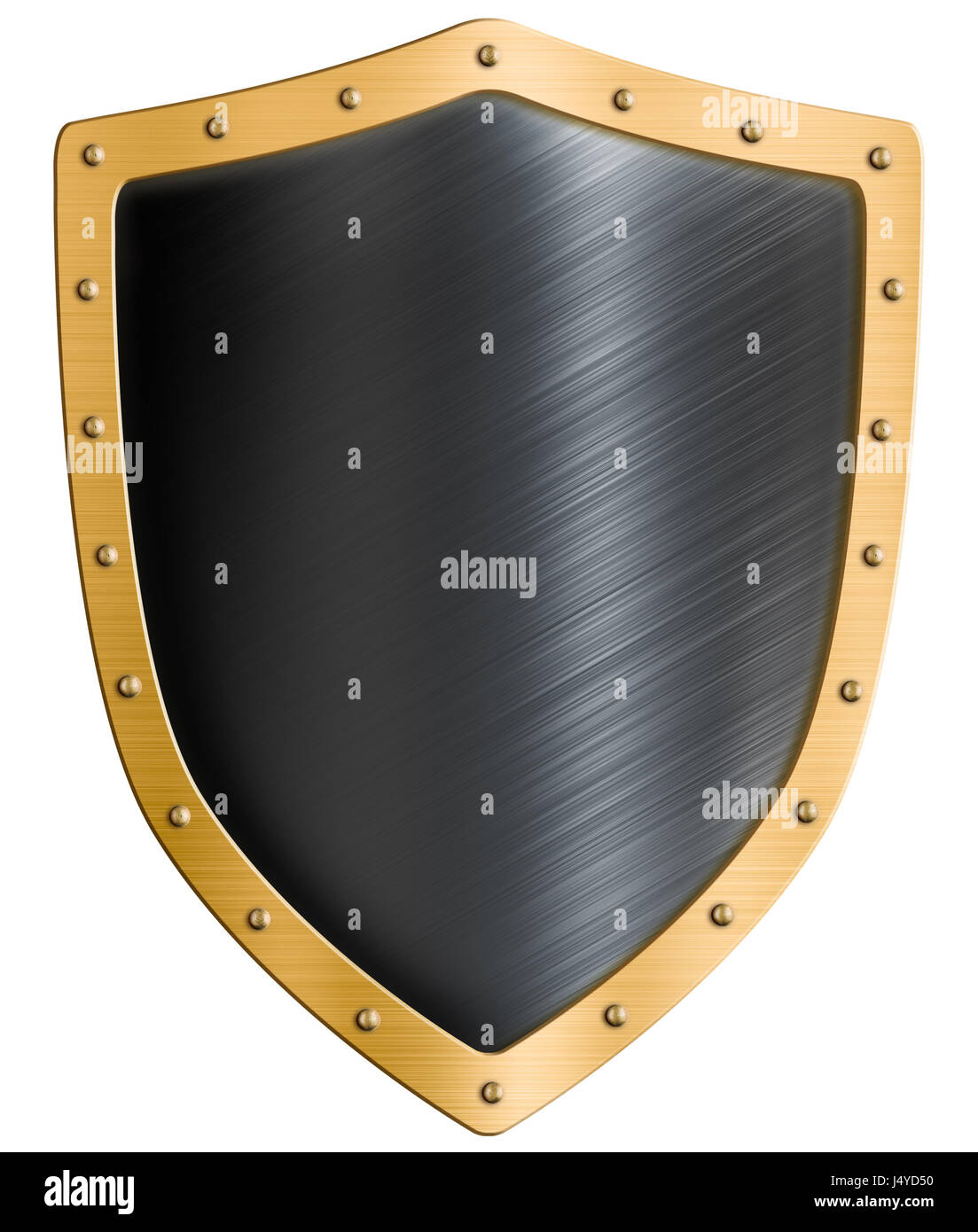 Gold shield emblem icon golden hi-res stock photography and images - Alamy