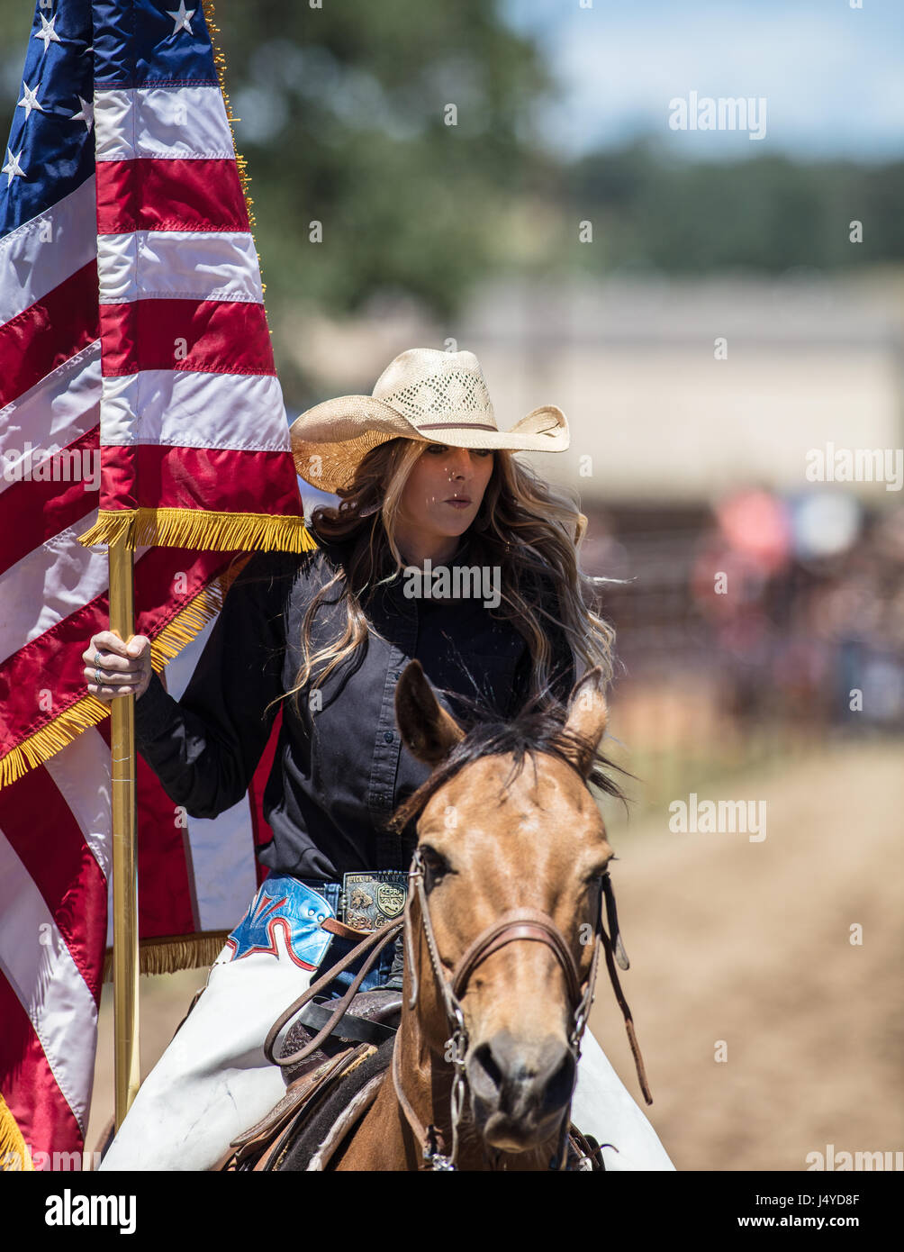Rodeo queen at the Cottonwood Rodeo in California Stock Photo - Alamy