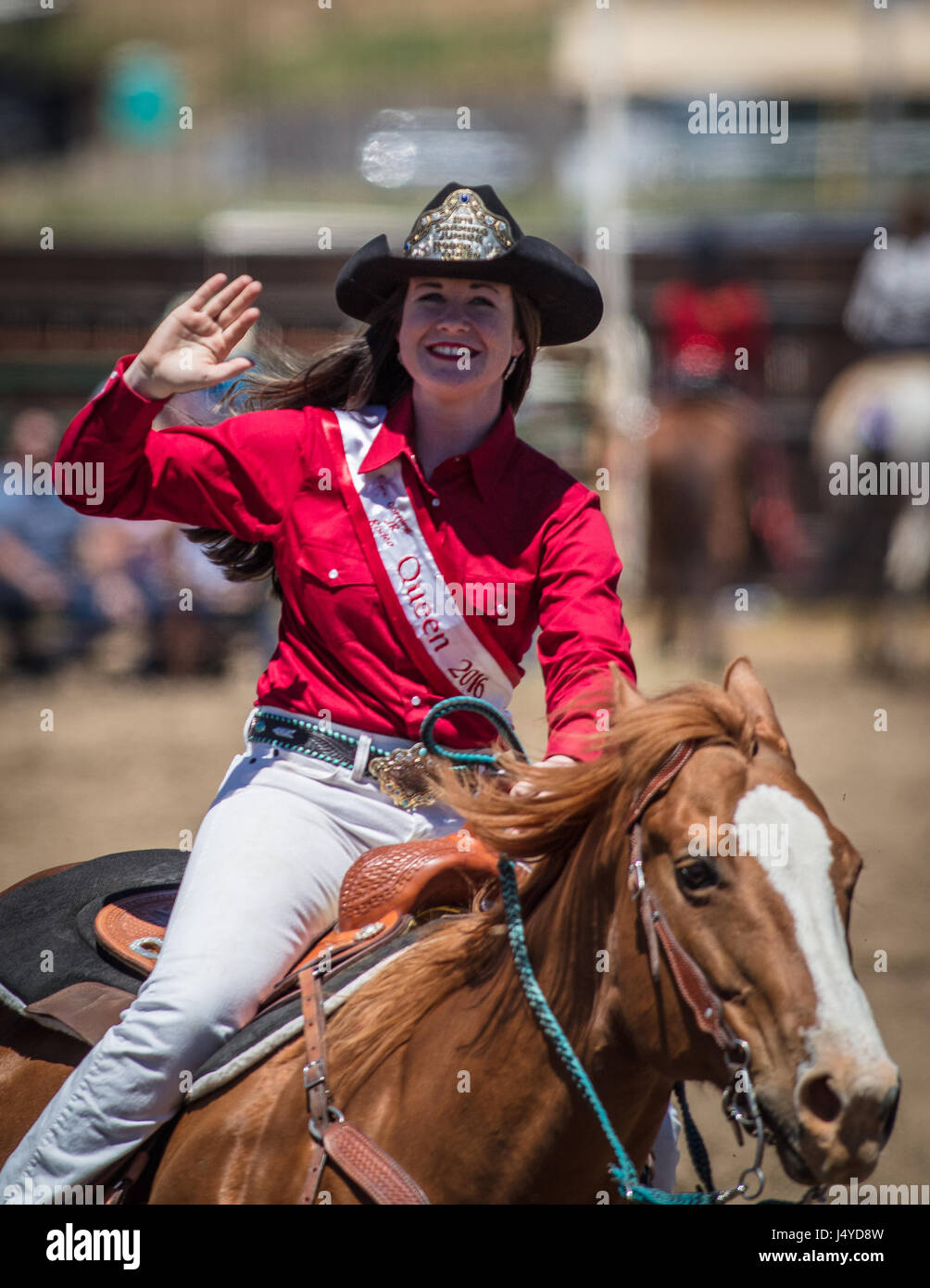 Rodeo queen at the Cottonwood Rodeo in California Stock Photo - Alamy