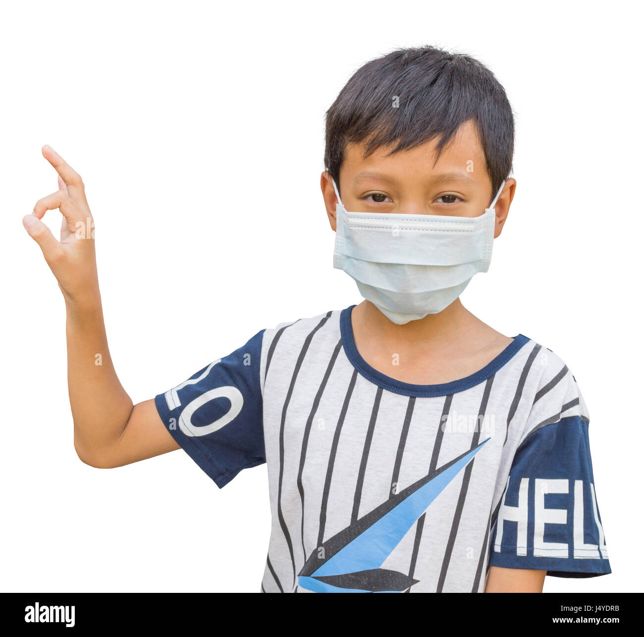 Boy wearing protective mask with clipping path Stock Photo - Alamy