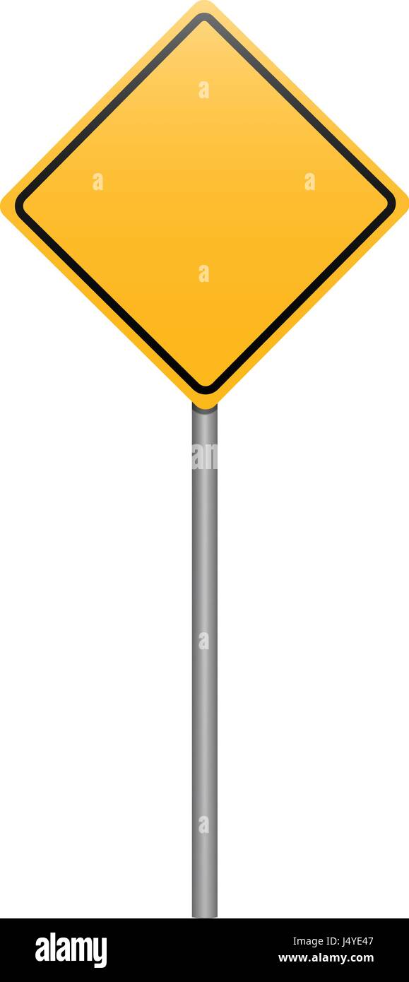 Yellow rhombus road sign on stick Stock Vector Image & Art - Alamy