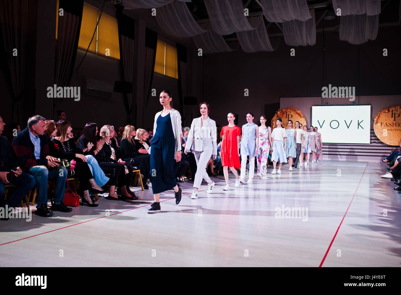 Ternopil, Ukraine - May 12, 2017: Fashion models wearing clothes ...
