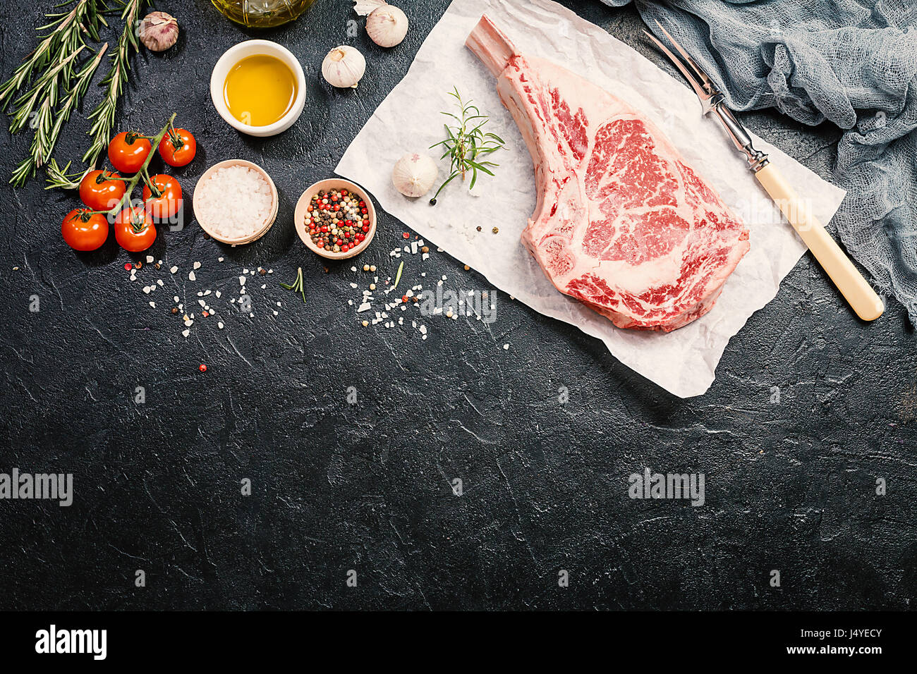 Raw tomahawk beef steak Stock Photo - Alamy