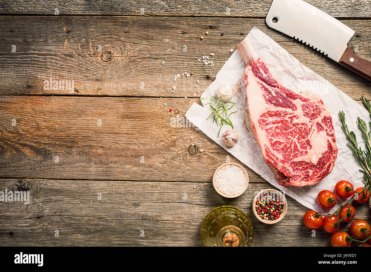 Raw tomahawk beef steak Stock Photo - Alamy