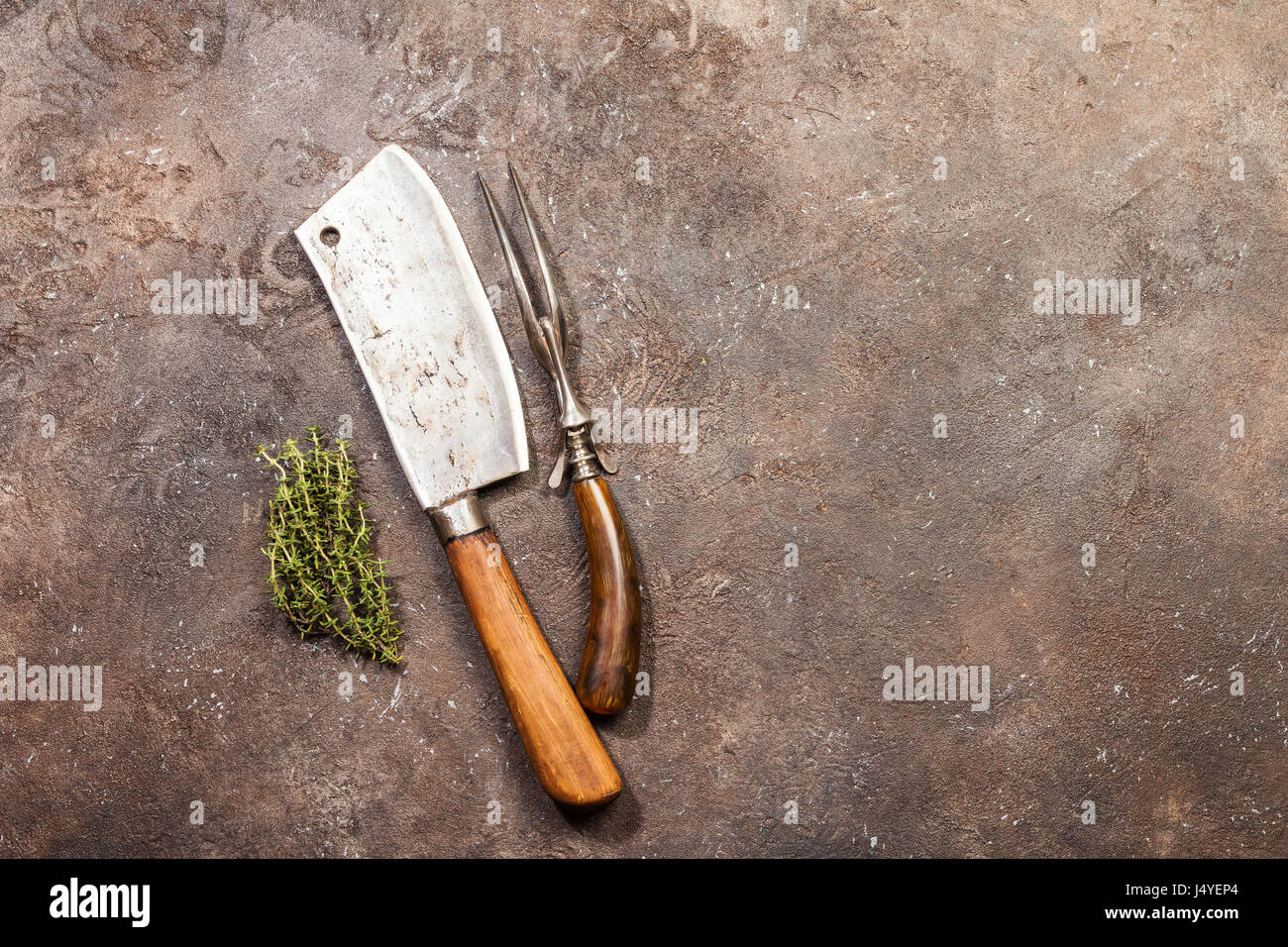 Vintage Meat cleaver Stock Photo - Alamy