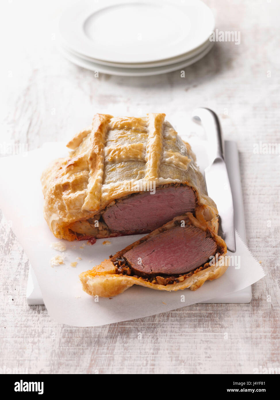 Beef filet wellington Stock Photo - Alamy