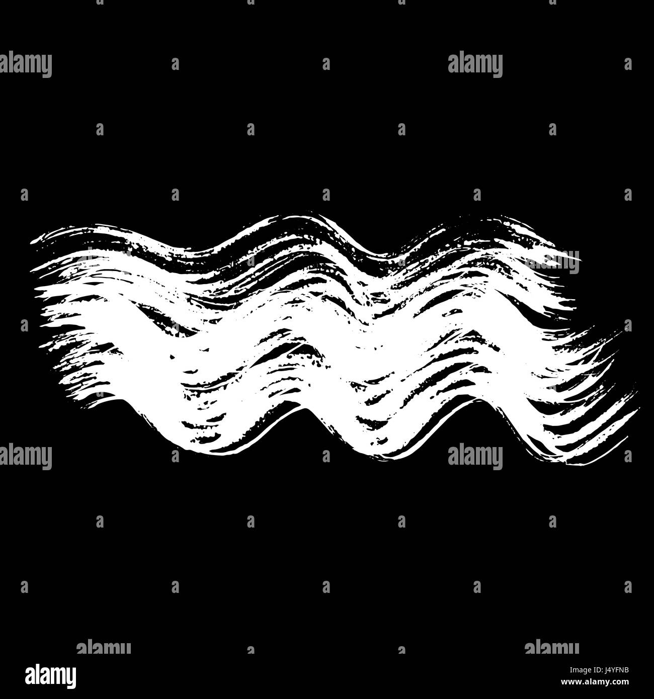 Ink vector brush wave strokes. Vector illustration. Grunge hand drawn ...
