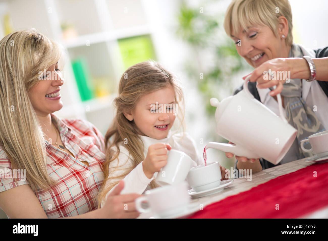 Having tea with grandmother hi-res stock photography and images - Alamy