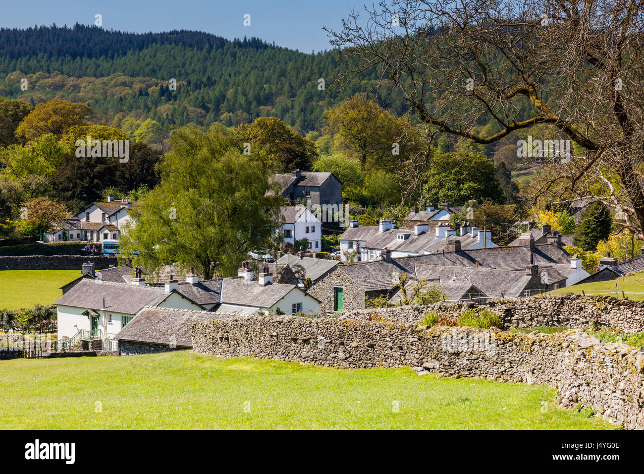 Village hawkshead lake district national hi-res stock photography and ...