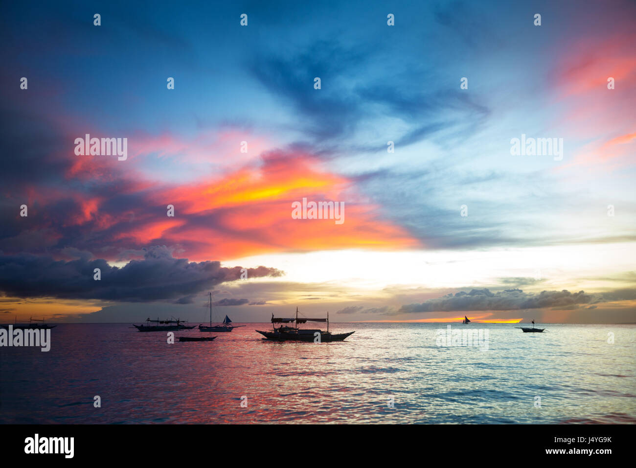Beautiful colorful sky over ocean Stock Photo - Alamy