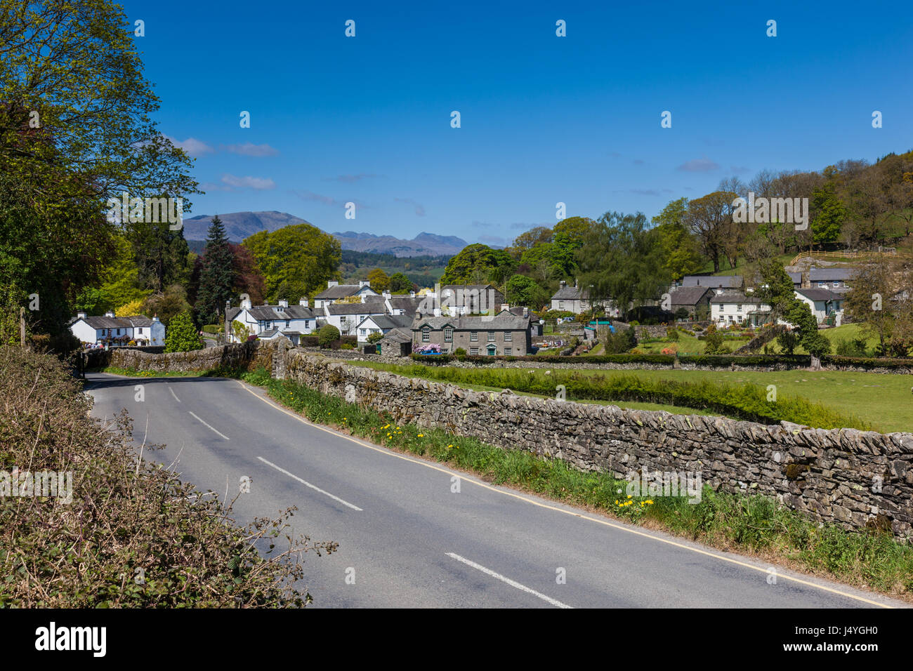 Village hawkshead lake district national hi-res stock photography and ...
