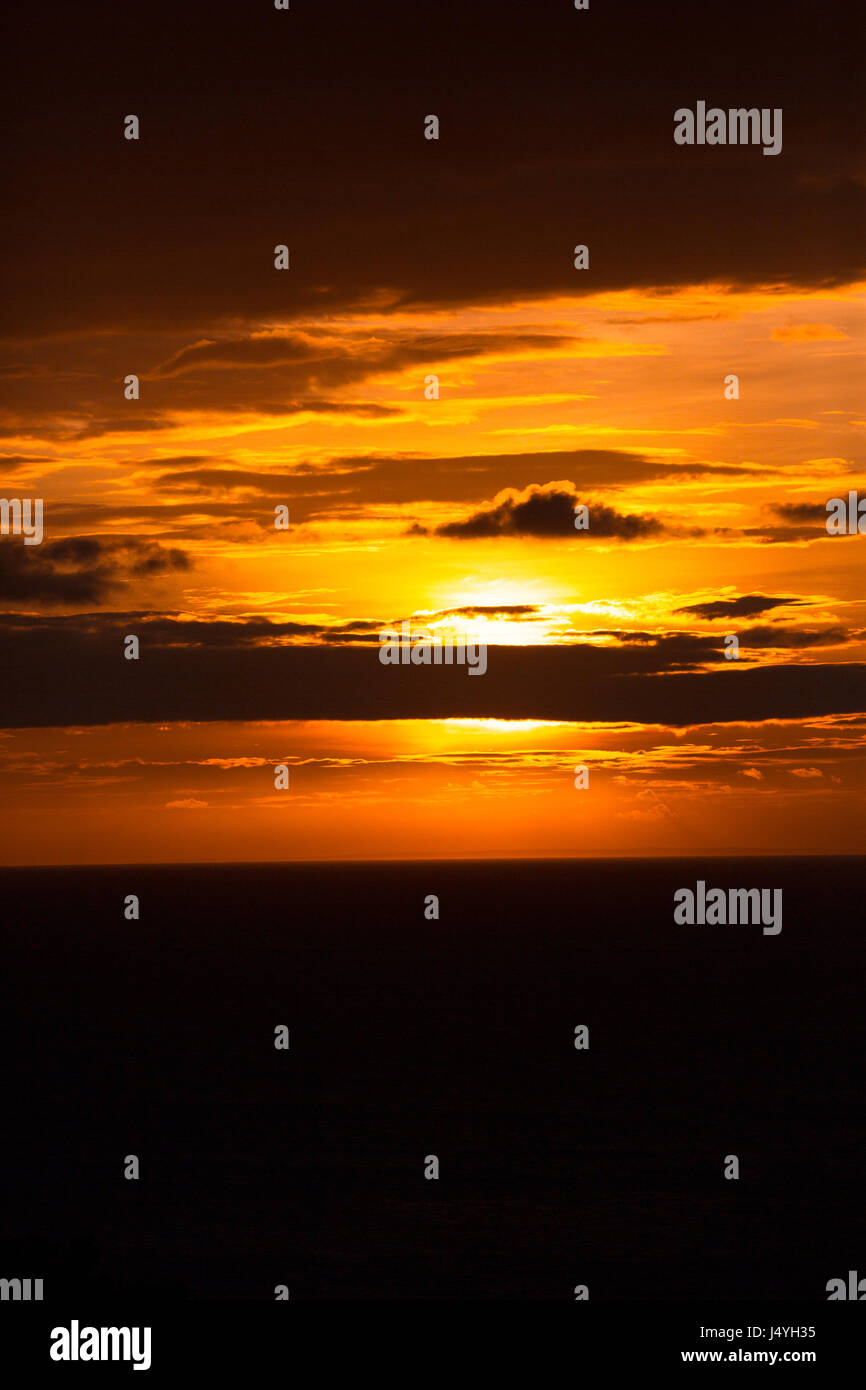 Nice sunset over ocean, beach landscape Stock Photo - Alamy