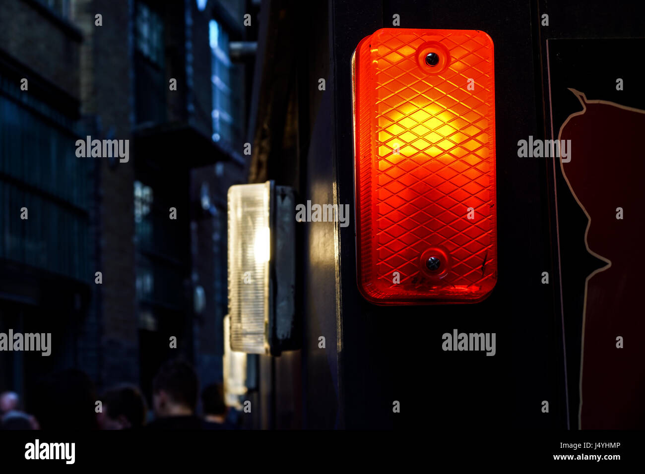 detail of a red traffic warning lamp Stock Photo - Alamy