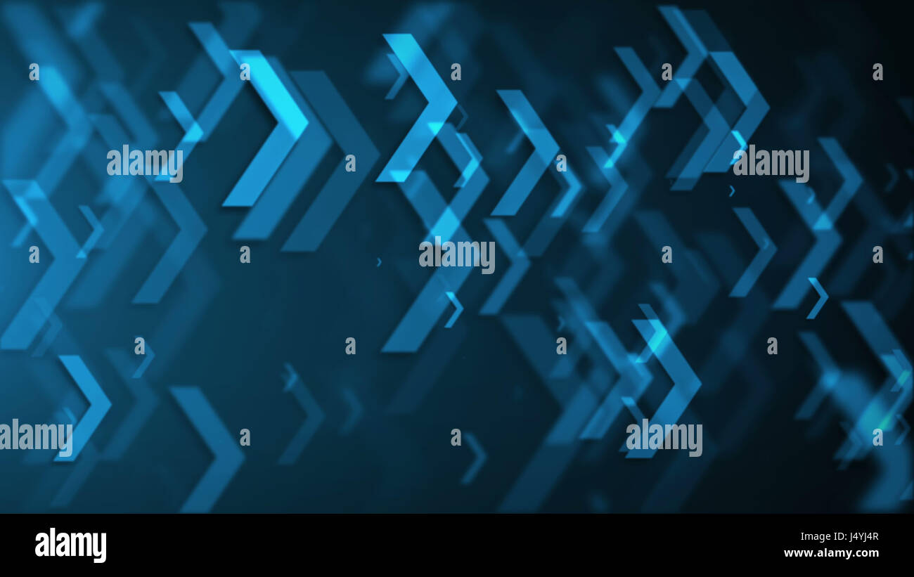 Movement of blue arrows. Technology background. 3d rendering Stock ...