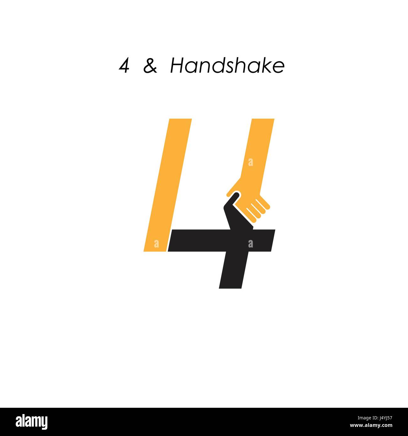 Creative 4 - number icon abstract logo design vector template.Business ...
