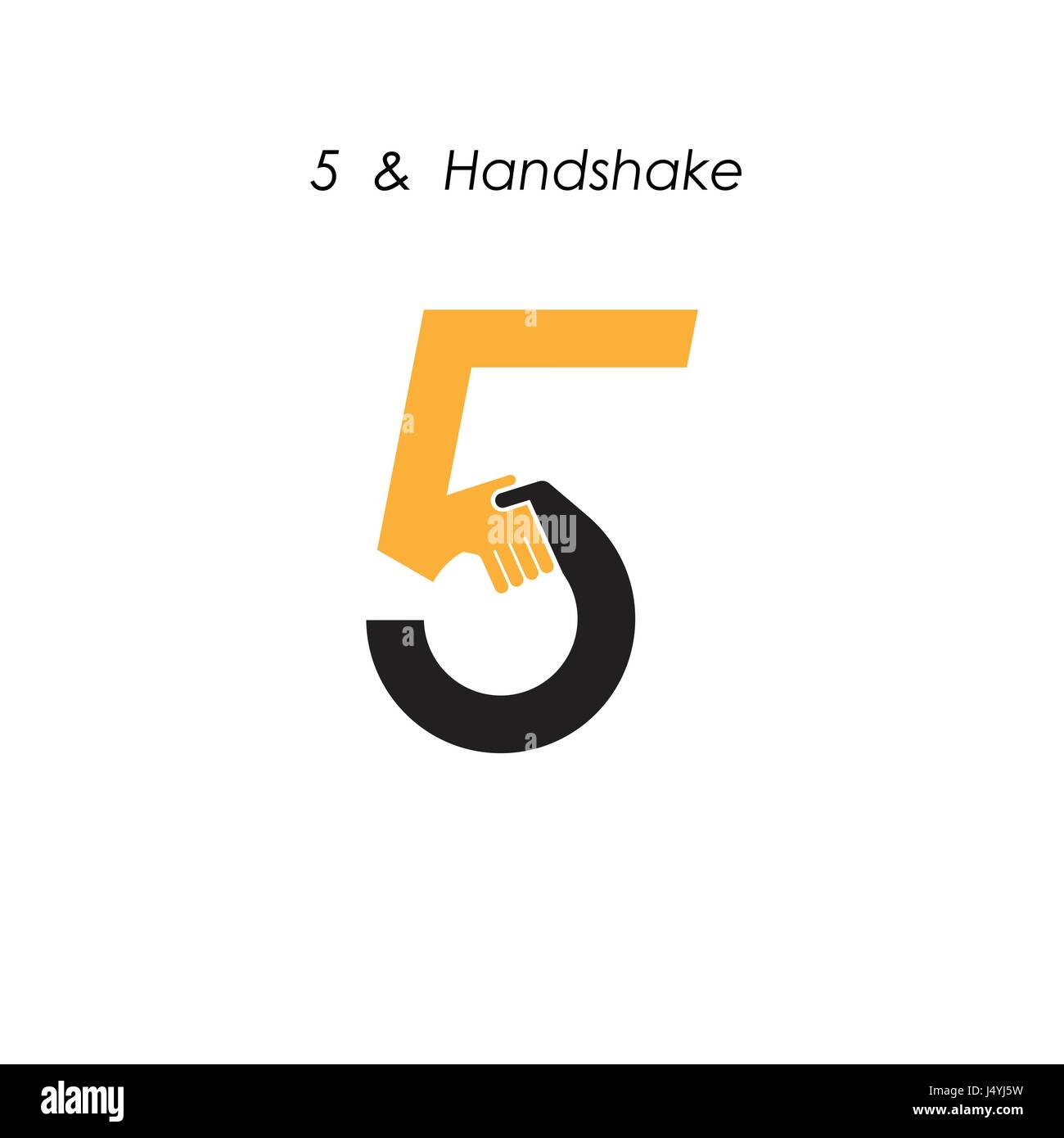 Creative 5- number icon abstract logo design vector template.Business ...