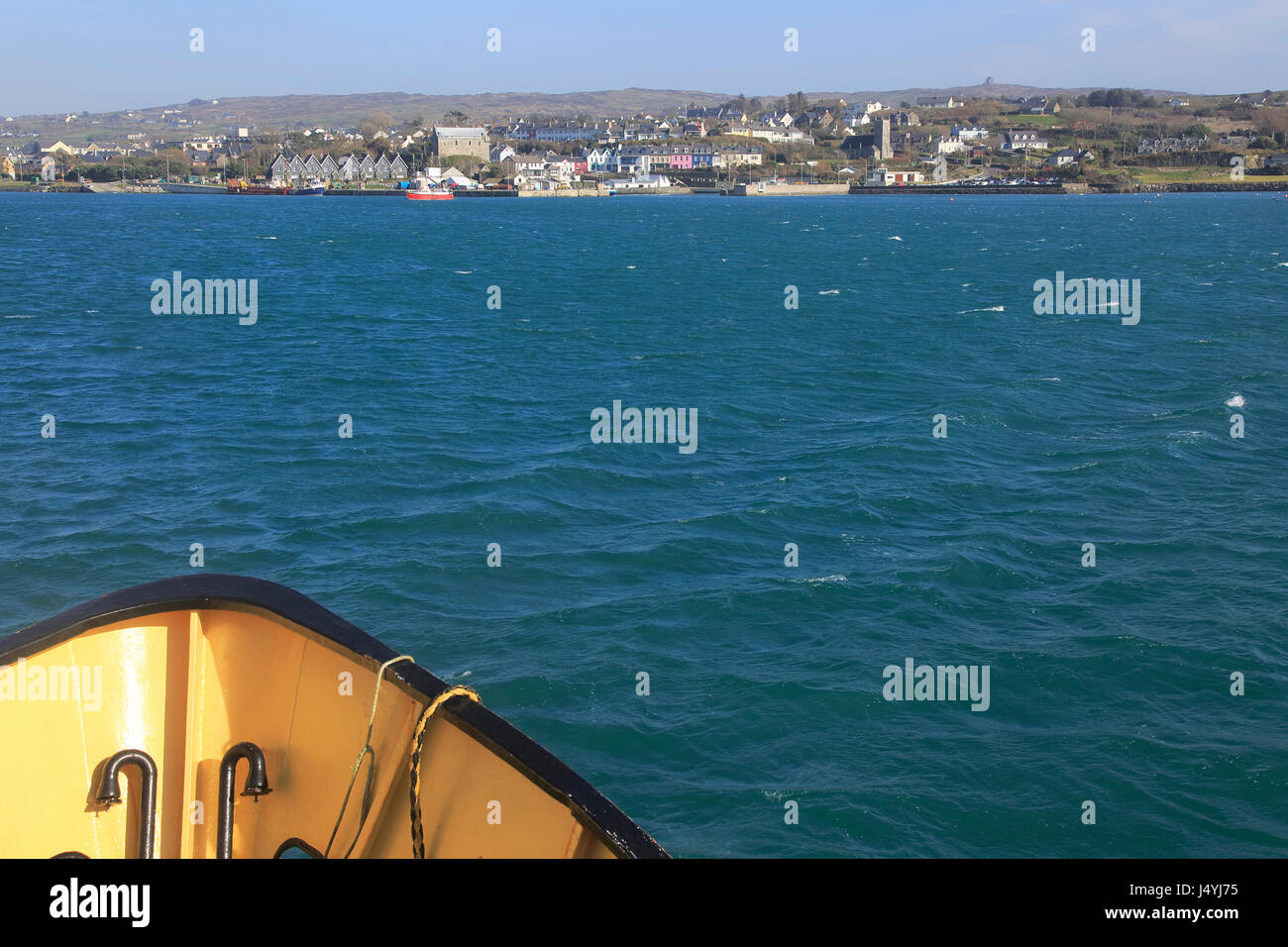 Cape Clear ferry approaching the harbour at Baltimore, County Cork ...