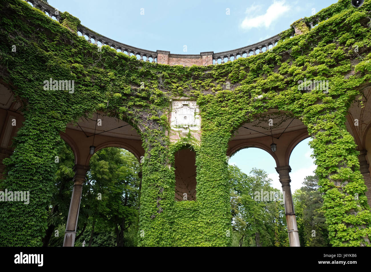 Monumental architecture of Mirogoj cemetery arcades in Zagreb, capital ...