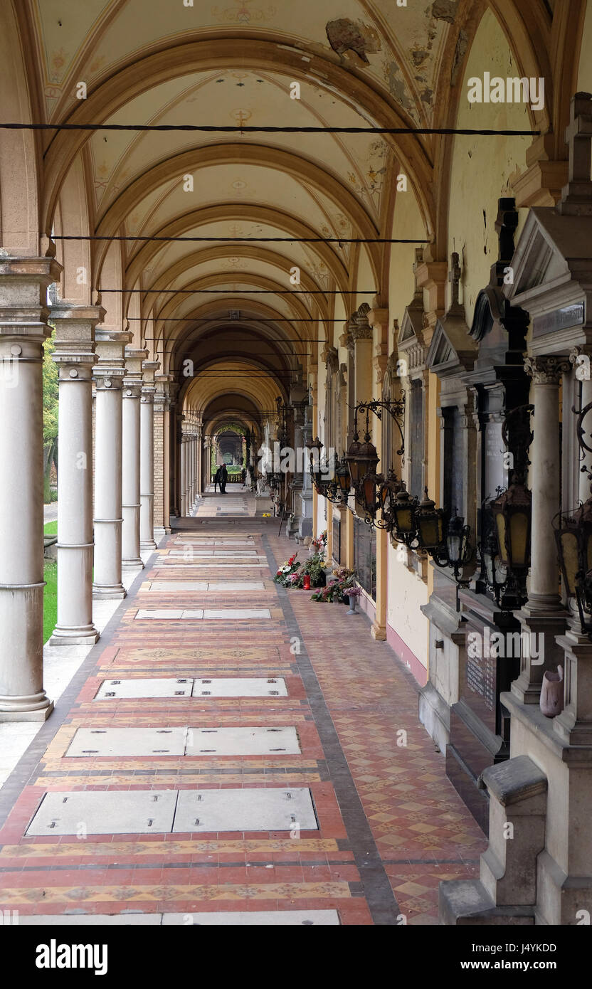 Monumental architecture of Mirogoj cemetery arcades in Zagreb, Croatia ...