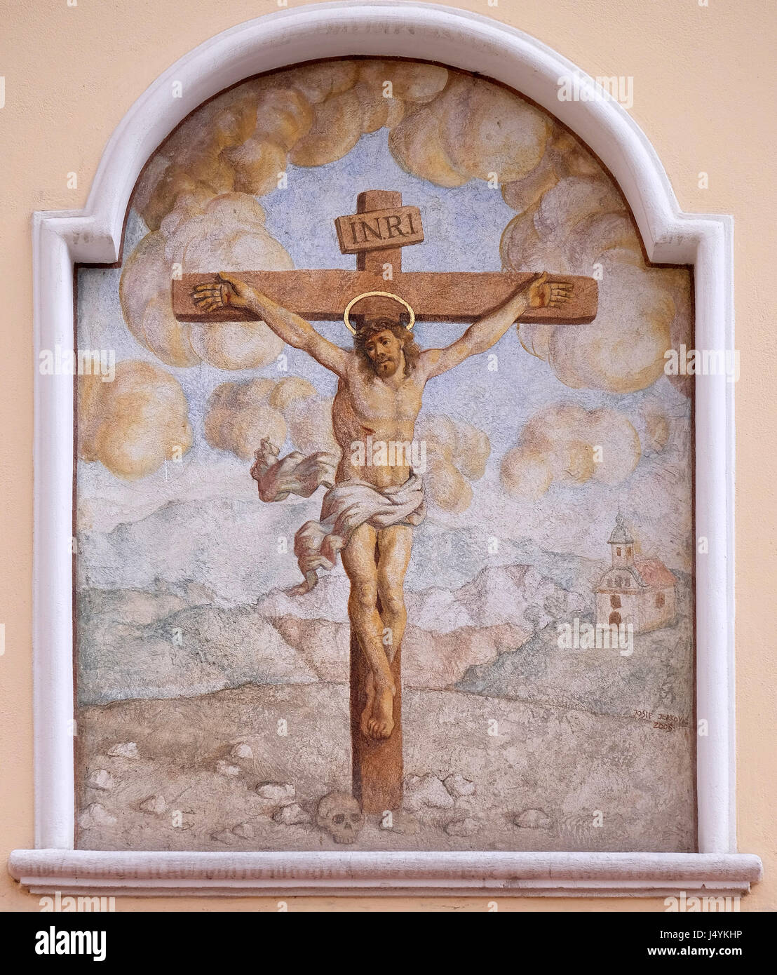 Crucifixion, Chapel of Saint Dismas in Zagreb, Croatia on April 12 ...