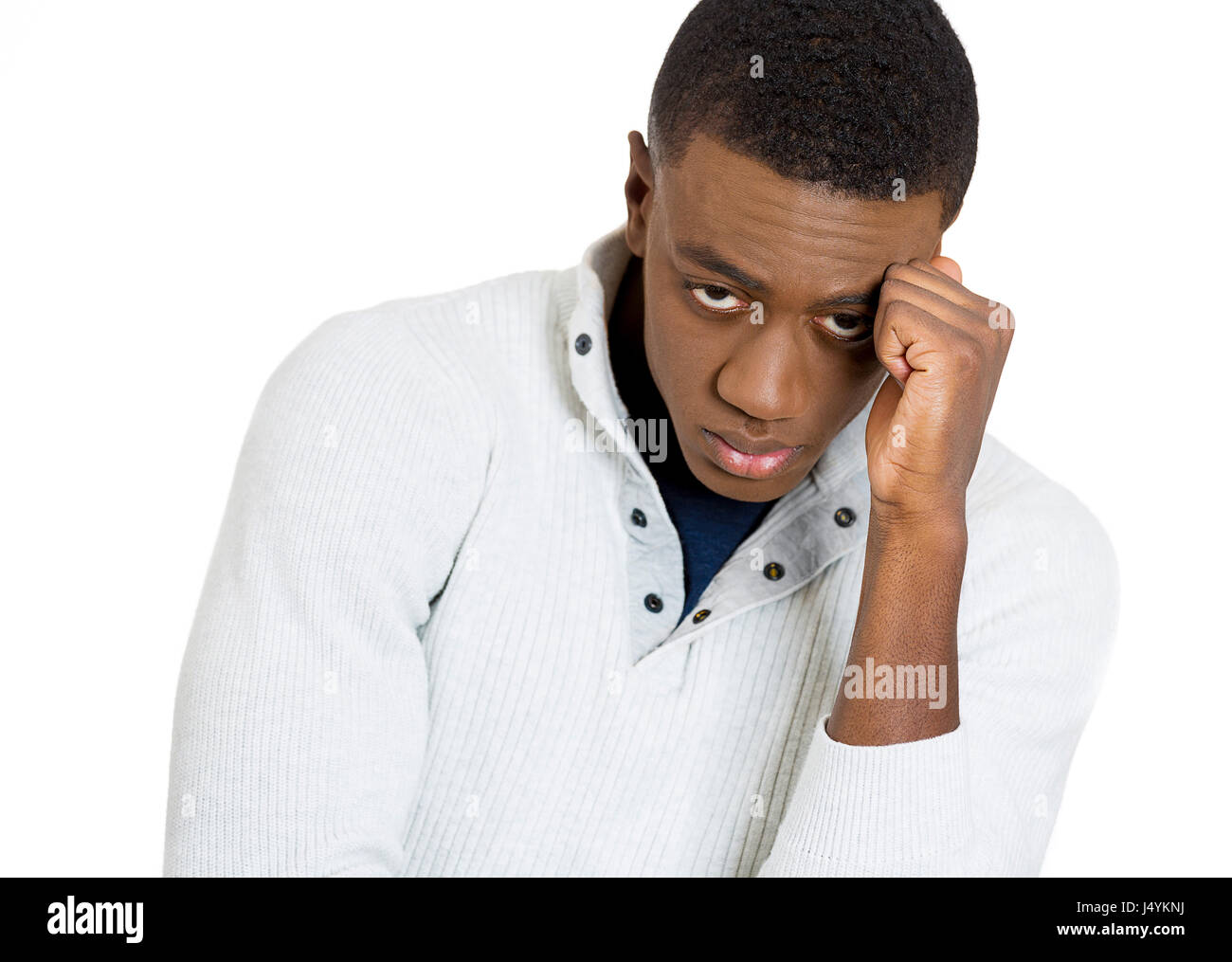 Closeup portrait sad depressed, alone, disappointed gloomy young man ...