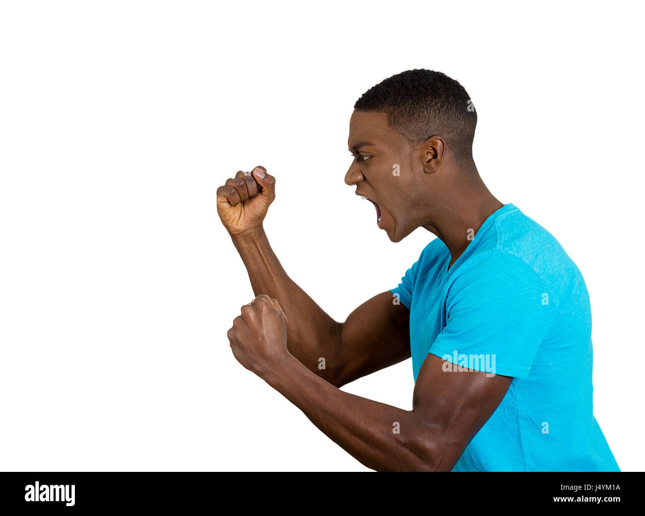 Boy side profile screaming High Resolution Stock Photography and Images ...