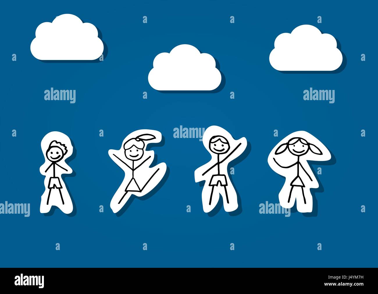 Childrens hand in blue Stock Vector Images - Alamy