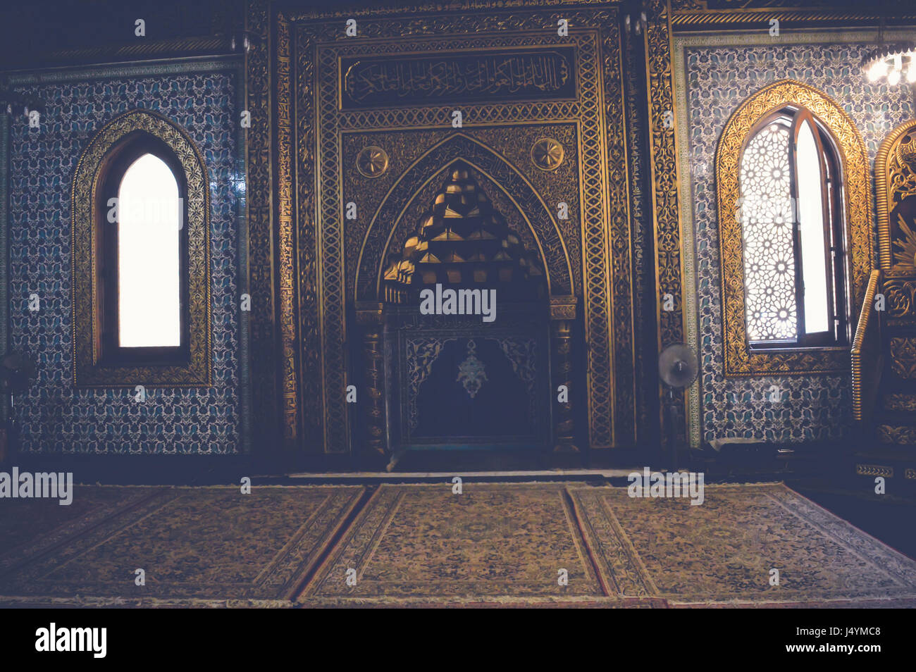 cairo, egypt, may 6, 2017: view inside mosque of muhammad ali at manial ...