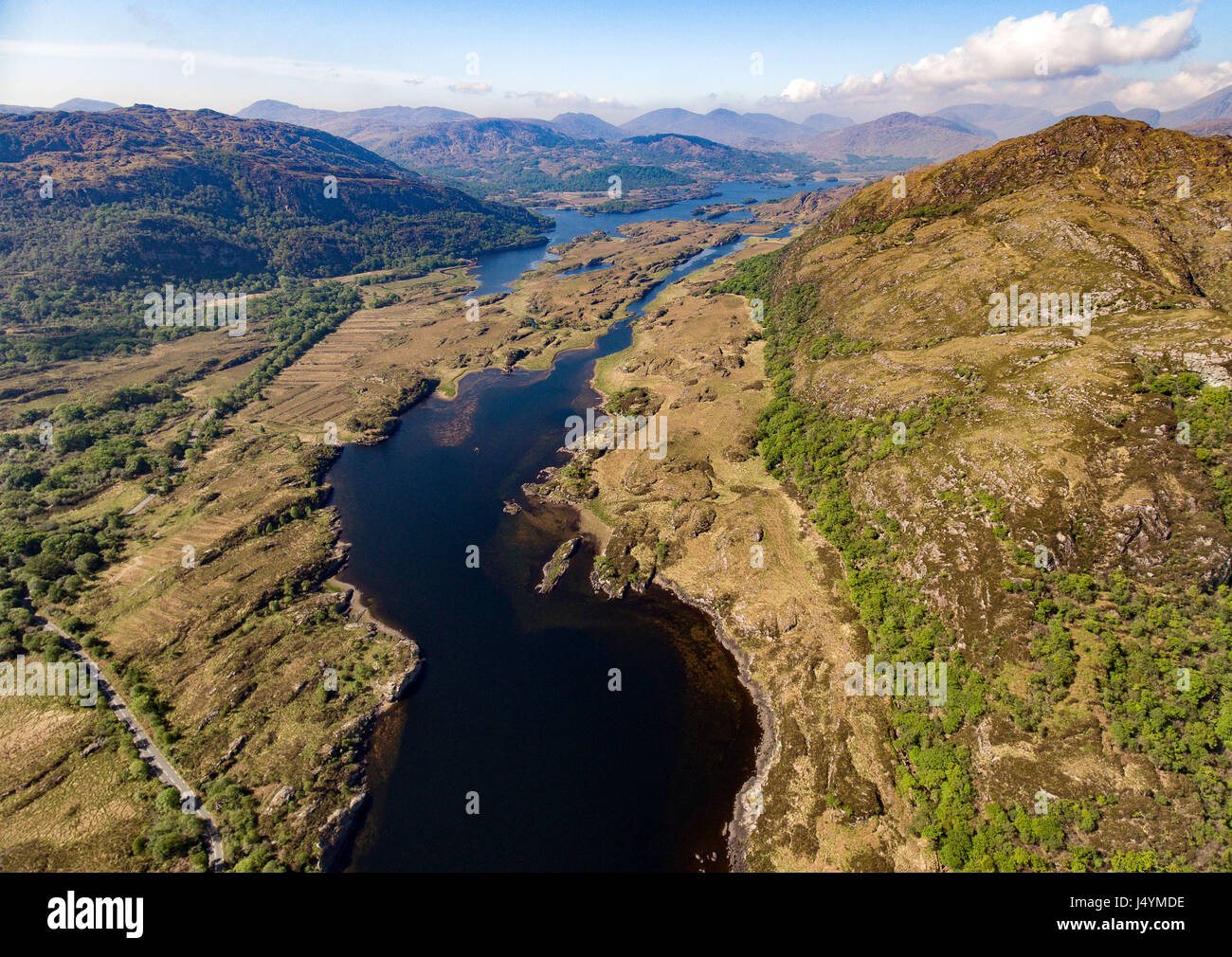 Birds Eye View Aerial Panorama view Killarney National Park on the Ring ...