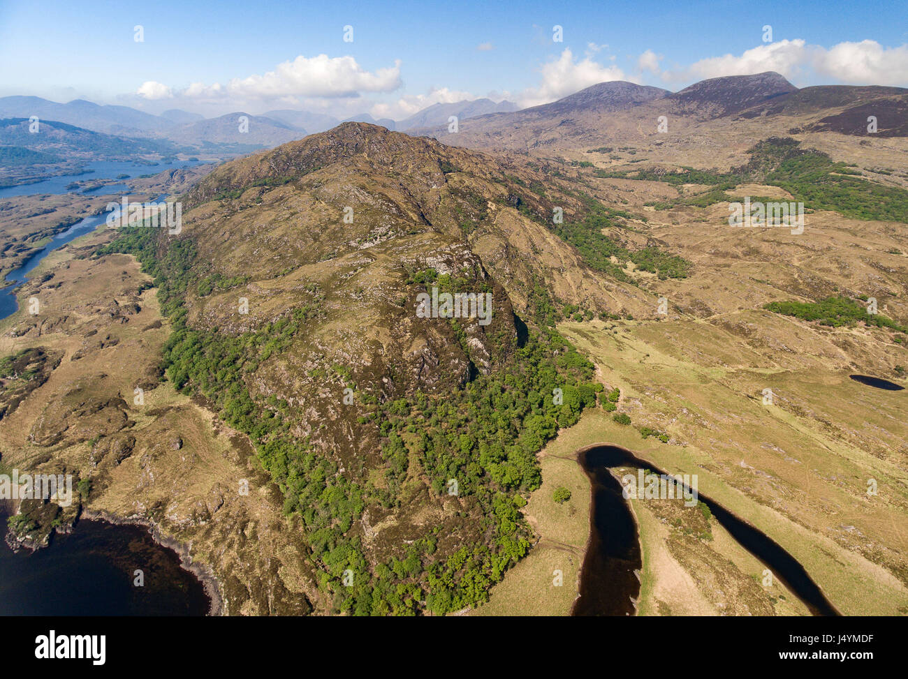 Birds Eye View Aerial Panorama view Killarney National Park on the Ring ...