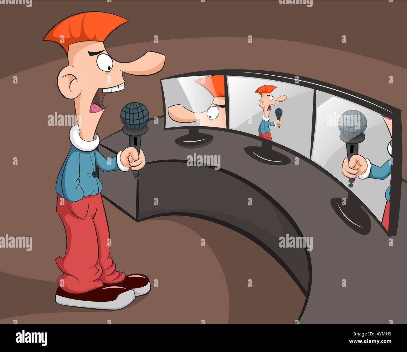 People man speaking microphone Stock Vector Images - Alamy