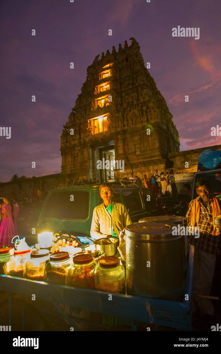 Indian sweets stall outside Chennakesava temple at Belur, Karnataka ...