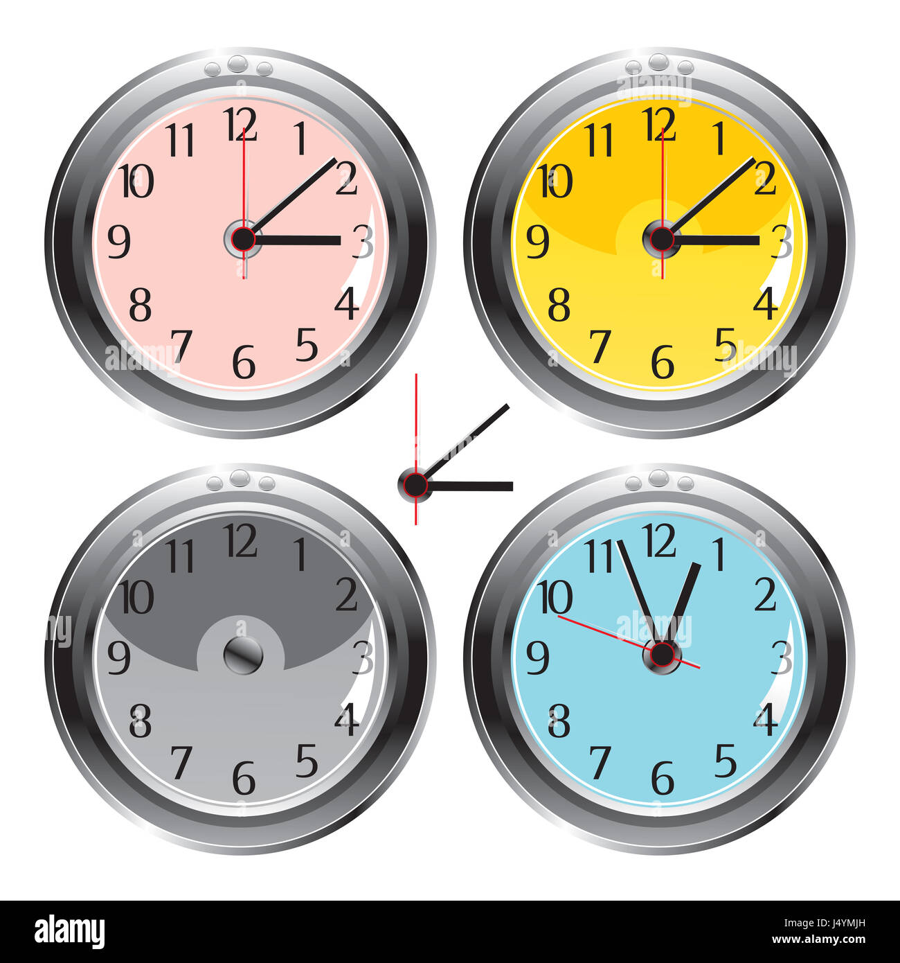 vector / classic different colour wall clocks Stock Photo - Alamy