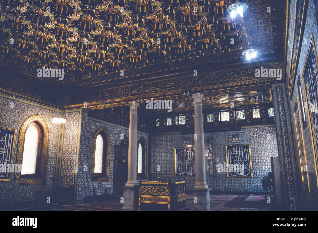 cairo, egypt, may 6, 2017: view inside mosque of muhammad ali at manial ...