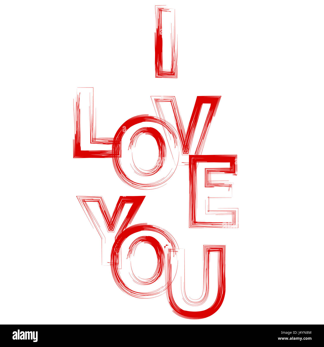 I Love You Red Text Stock Photo - Alamy