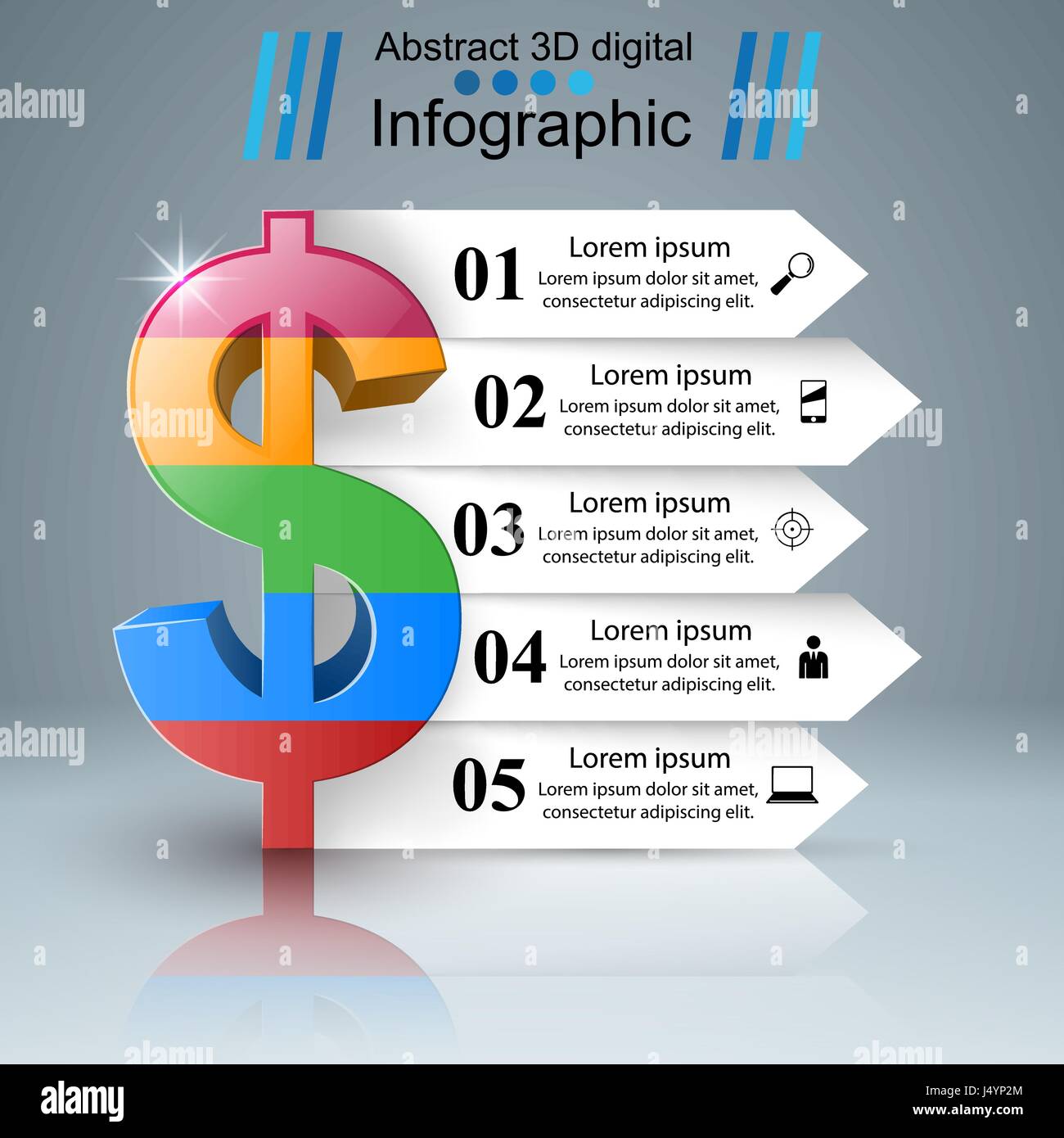 Business Infographics. Dollar, Money icon Stock Vector Image & Art - Alamy
