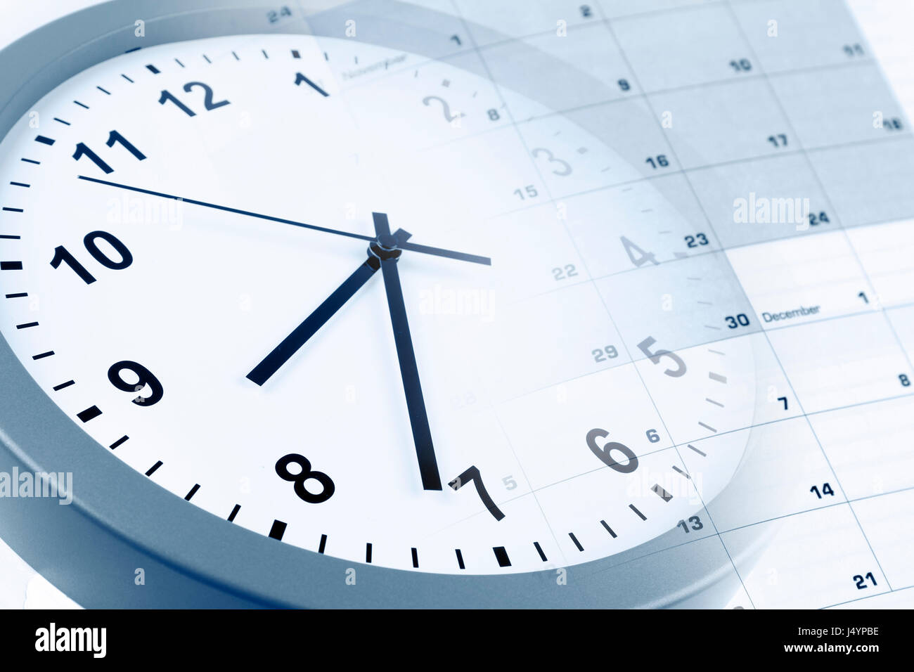 Clock face and calendar composite Stock Photo - Alamy