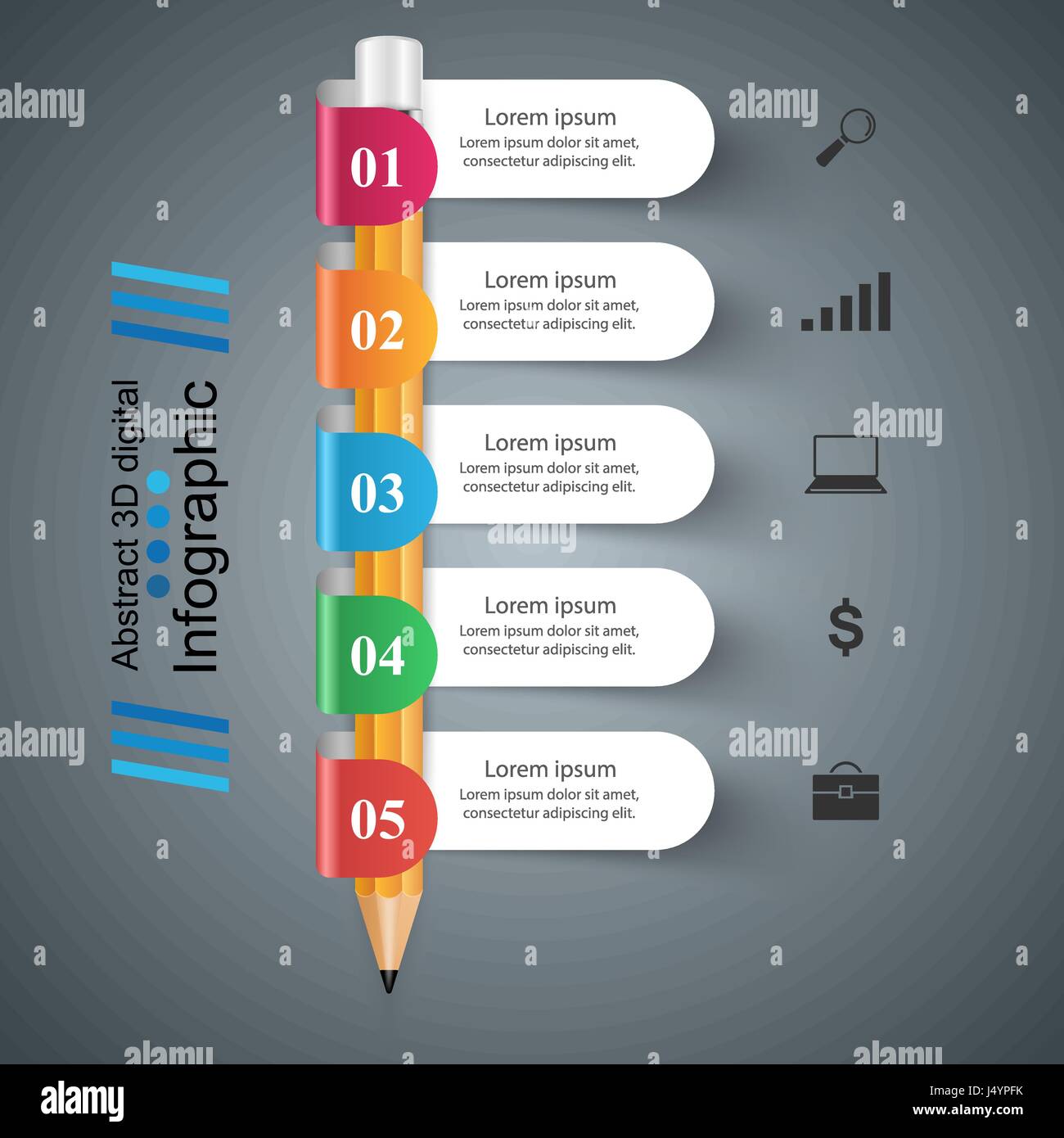 Business Infographics. Pencil icon Stock Vector Image & Art - Alamy