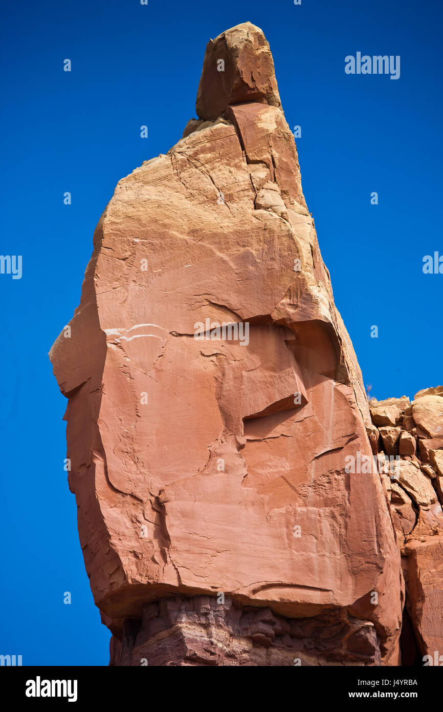 Dramatic shaped fire red rock of New Mexico desert Stock Photo - Alamy