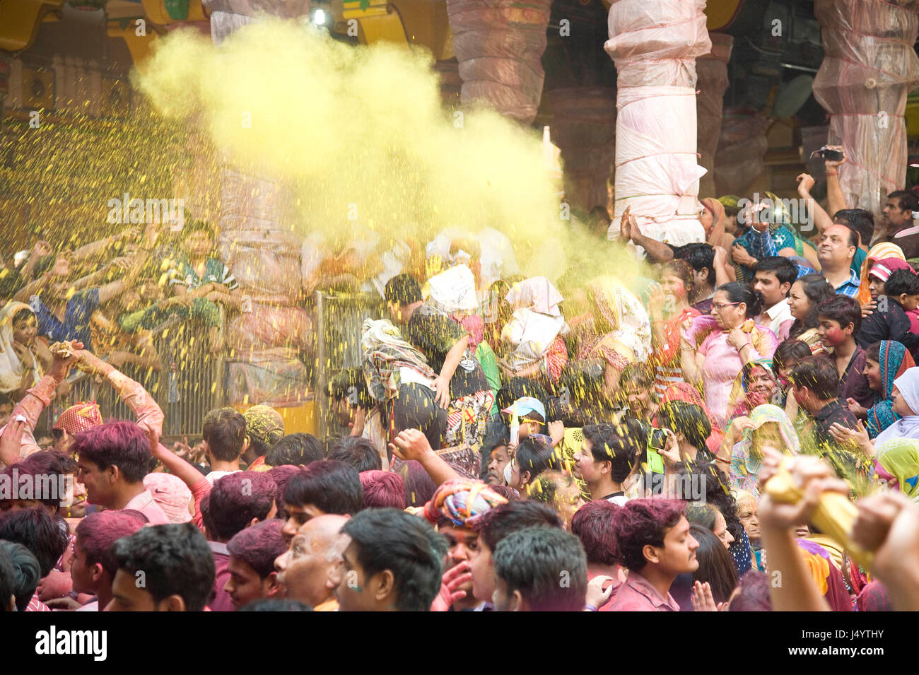 Devotees in dwarkadheesh temple, mathura, uttar pradesh, india, asia ...